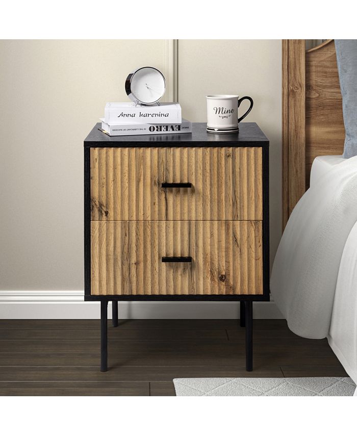 Hulala Home Paul Contemporary Classic Nightstand with 2-Drawer - Macy's