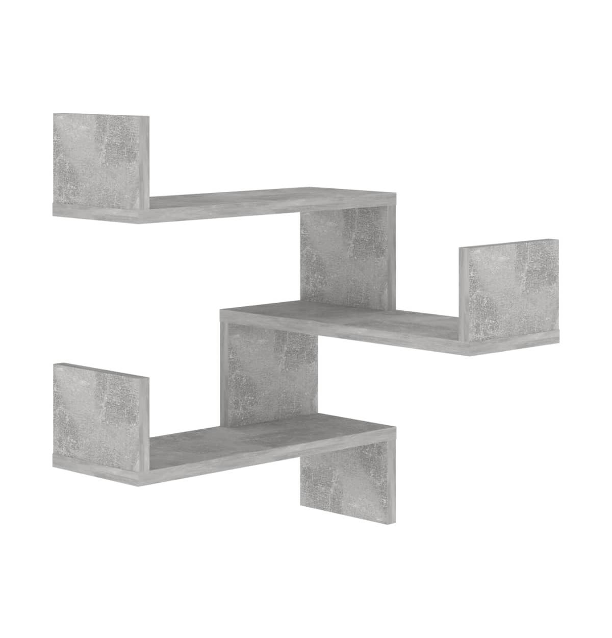 Click here for vidaXL Wall Corner Shelf Concrete Gray 15.7x15.7x1... prices
