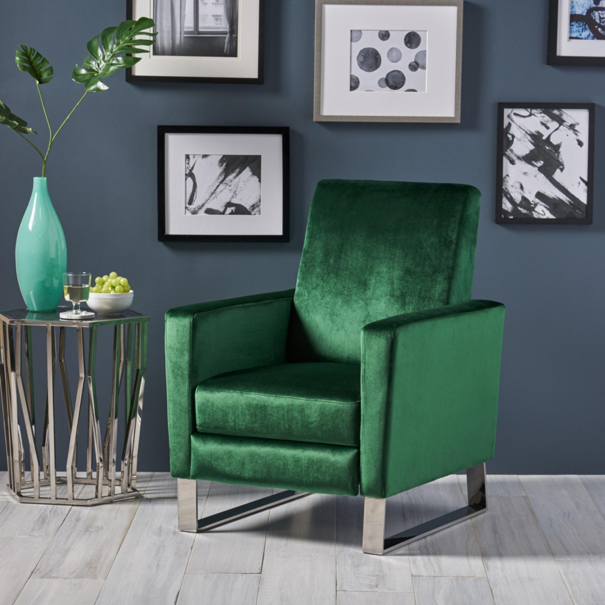 Click here for Streamdale Modern Glam Velvet Recliner Chair with... prices