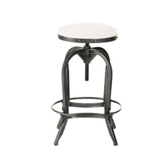 Simplie Fun Adjustable Swivel Bar Stool with Antique-Stained Iron Base ...