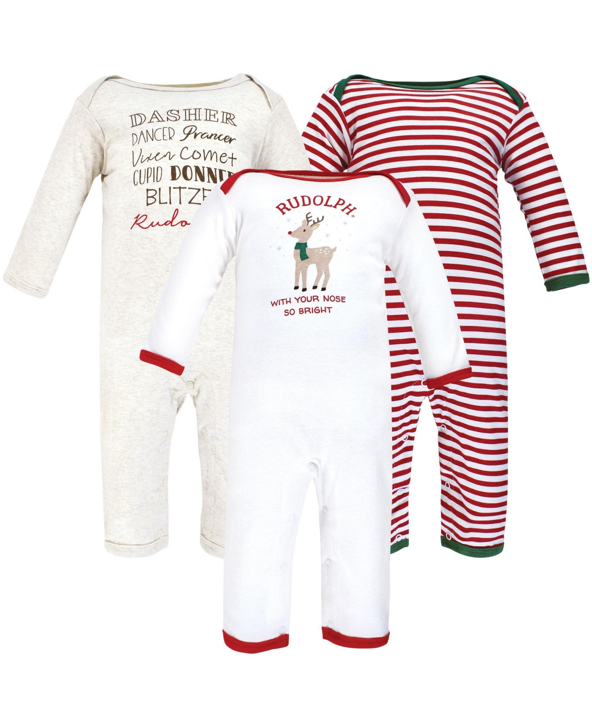 Click here for Hudson Baby Baby Boys Hudson 3Pk Coverall - Rudolp... prices