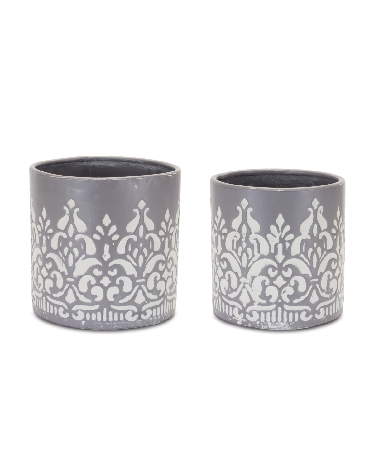 Click here for Slickblue Set of 2 Ornate Metal Planters for Elega... prices