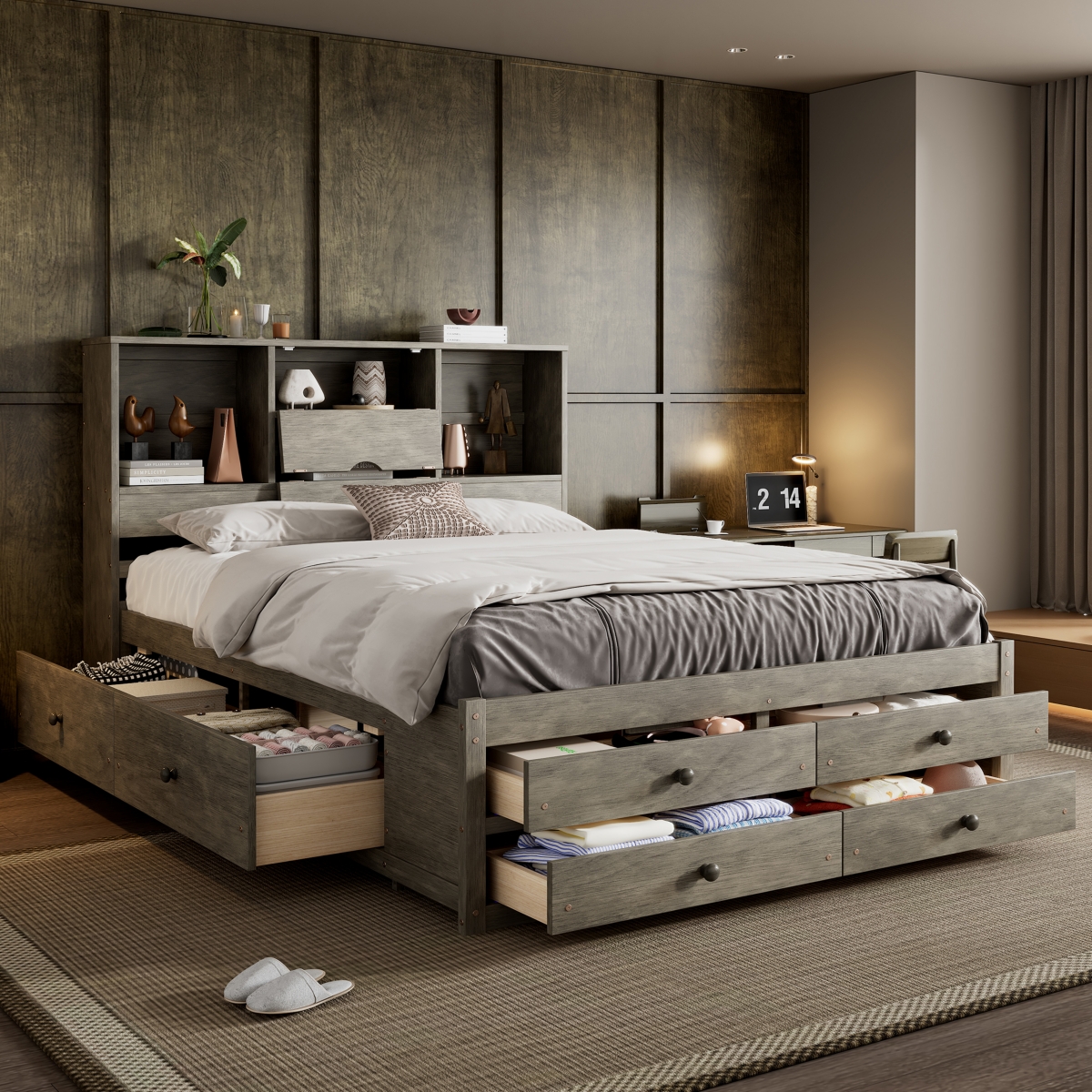 Click here for Streamdale Queen Size Platform Bed with Storage He... prices