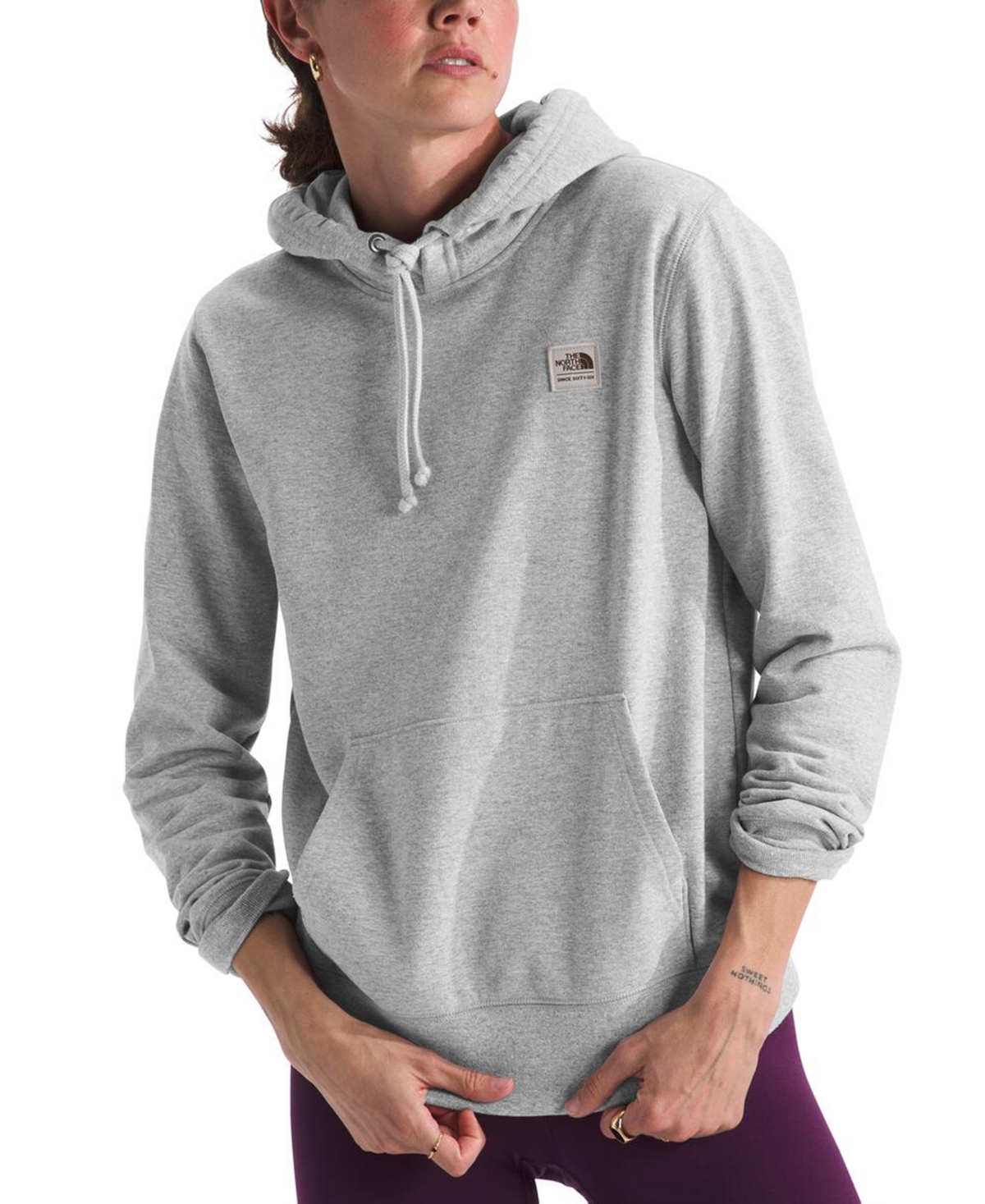 The North Face Womens Heritage Patch Logo Hoodie - TNF Light Grey