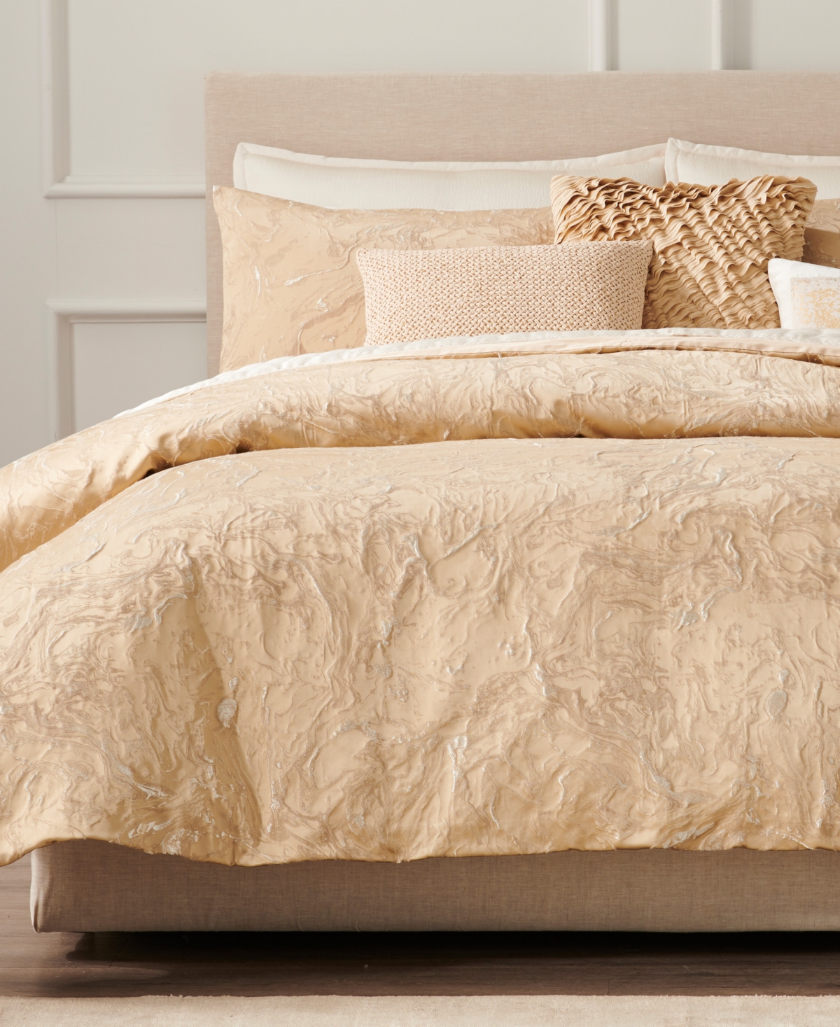 Click here for Donna Karan Home Liquid Marble Gold Duvet Cover  K... prices