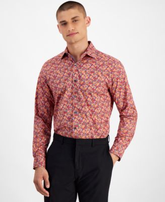 Bar III Men's Slim-Fit Perry Floral Dress Shirt, Created for Macy's ...