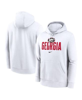 Nike Men's White Georgia Bulldogs Primetime Club Fleece Pullover Hoodie ...