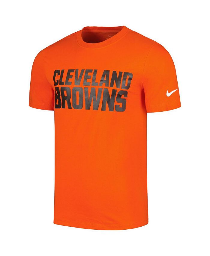 Nike Men's Orange Cleveland Browns Primetime Wordmark Essential T-Shirt ...