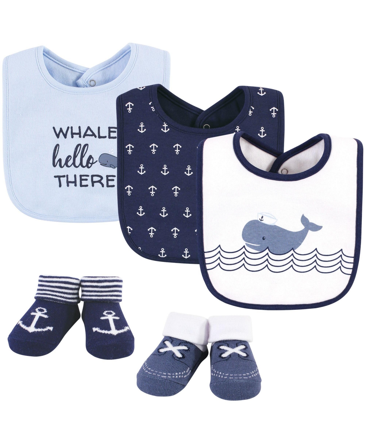 Click here for Hudson Baby Boys Essential 5-Piece Bib & Sock Coll... prices