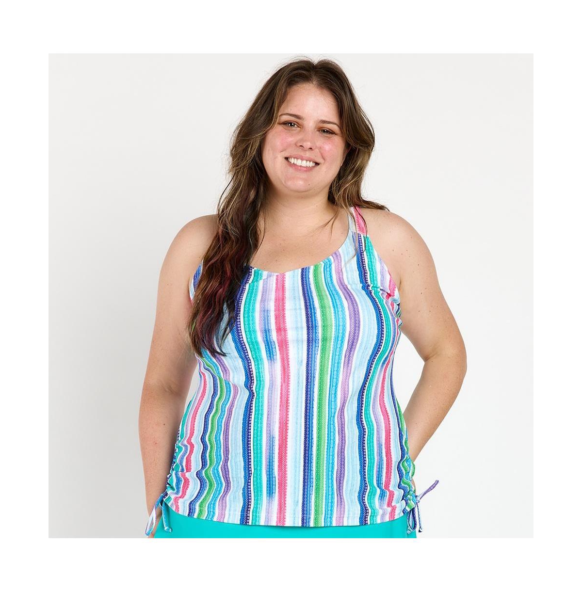 Click here for Calypsa Womens Plus Size Maya Tankini Swim Top Wit... prices