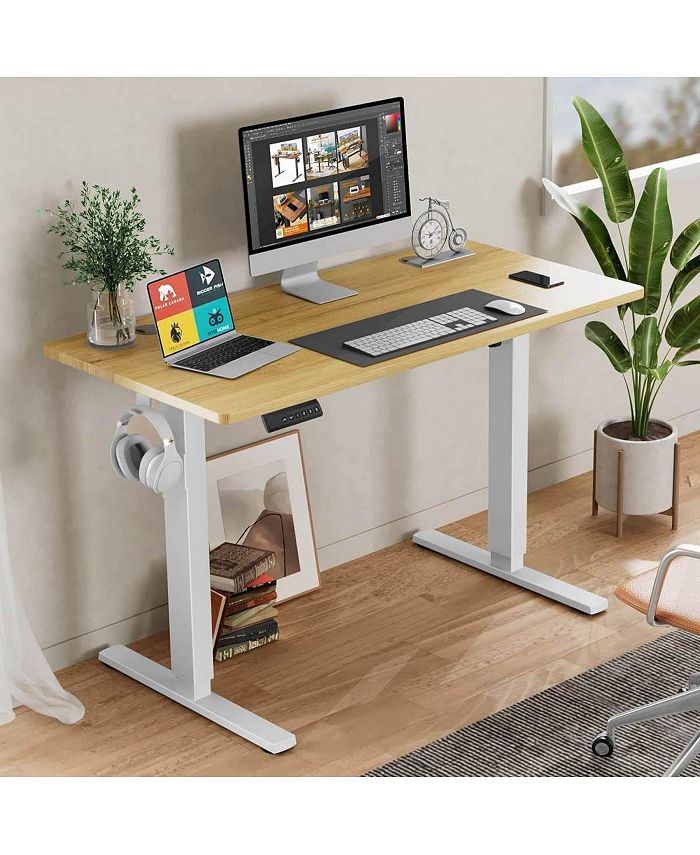 Simplie Fun Electric Height Adjustable Standing Desk, Sit To Stand ...