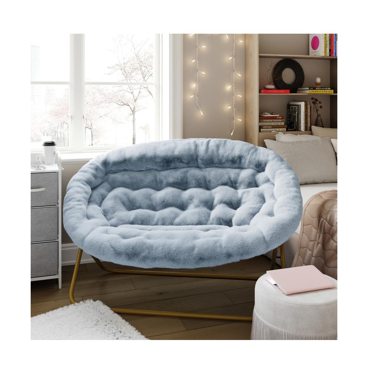 Click here for Janey Folding Double Saucer Chair With Steel Frame... prices