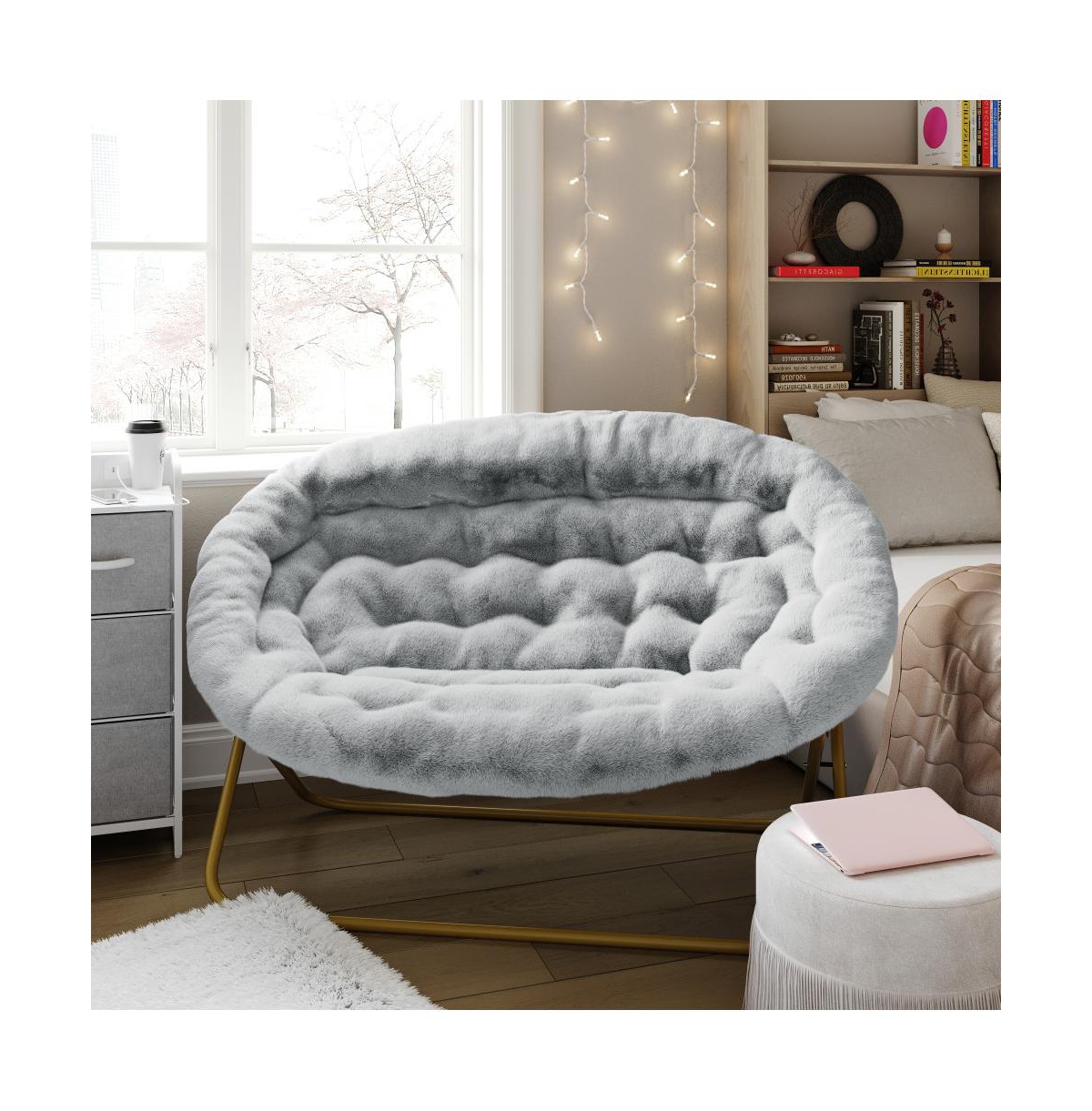 Click here for Janey Folding Double Saucer Chair With Steel Frame... prices