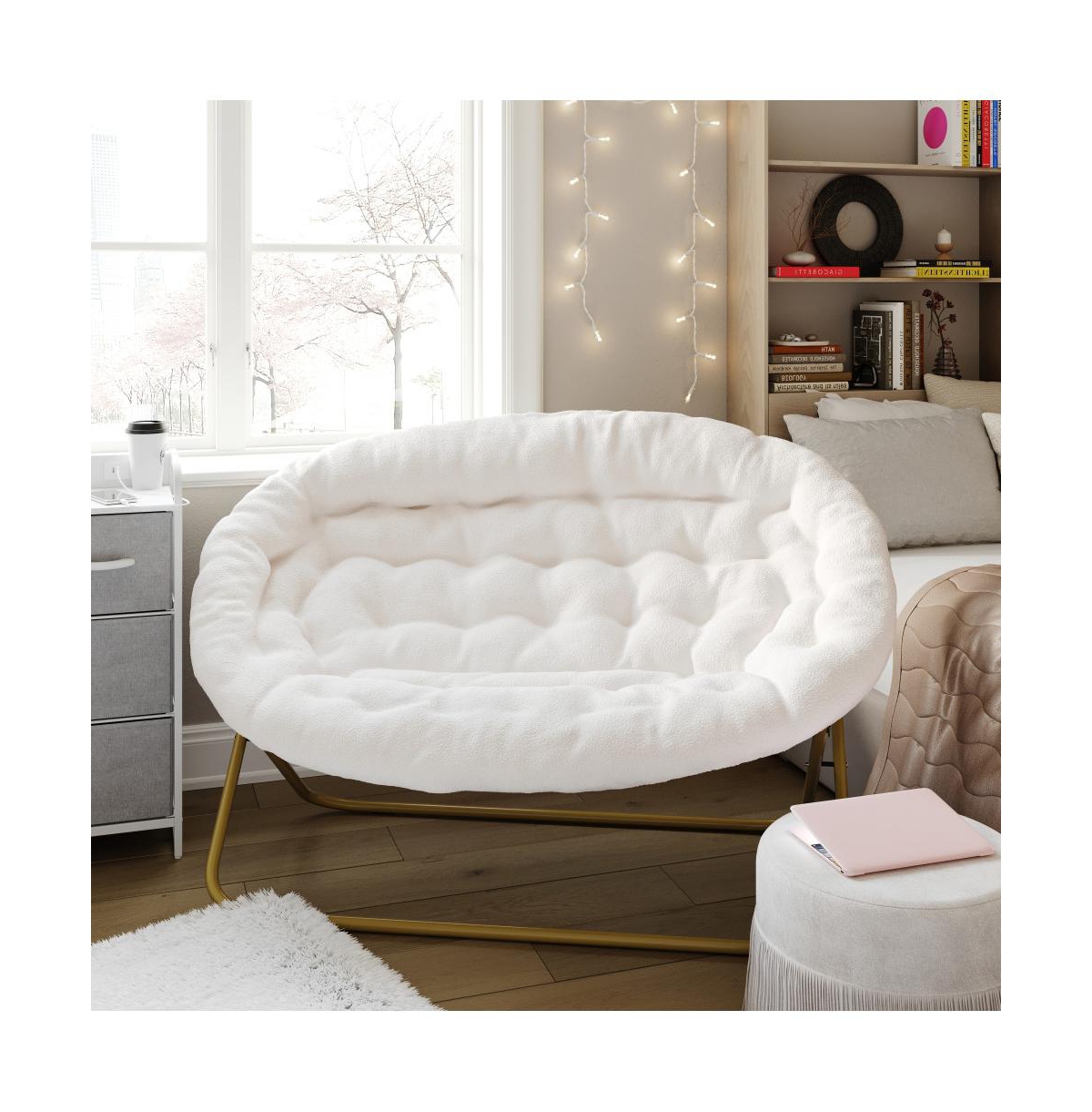 Click here for Janey Folding Double Saucer Chair With Steel Frame... prices