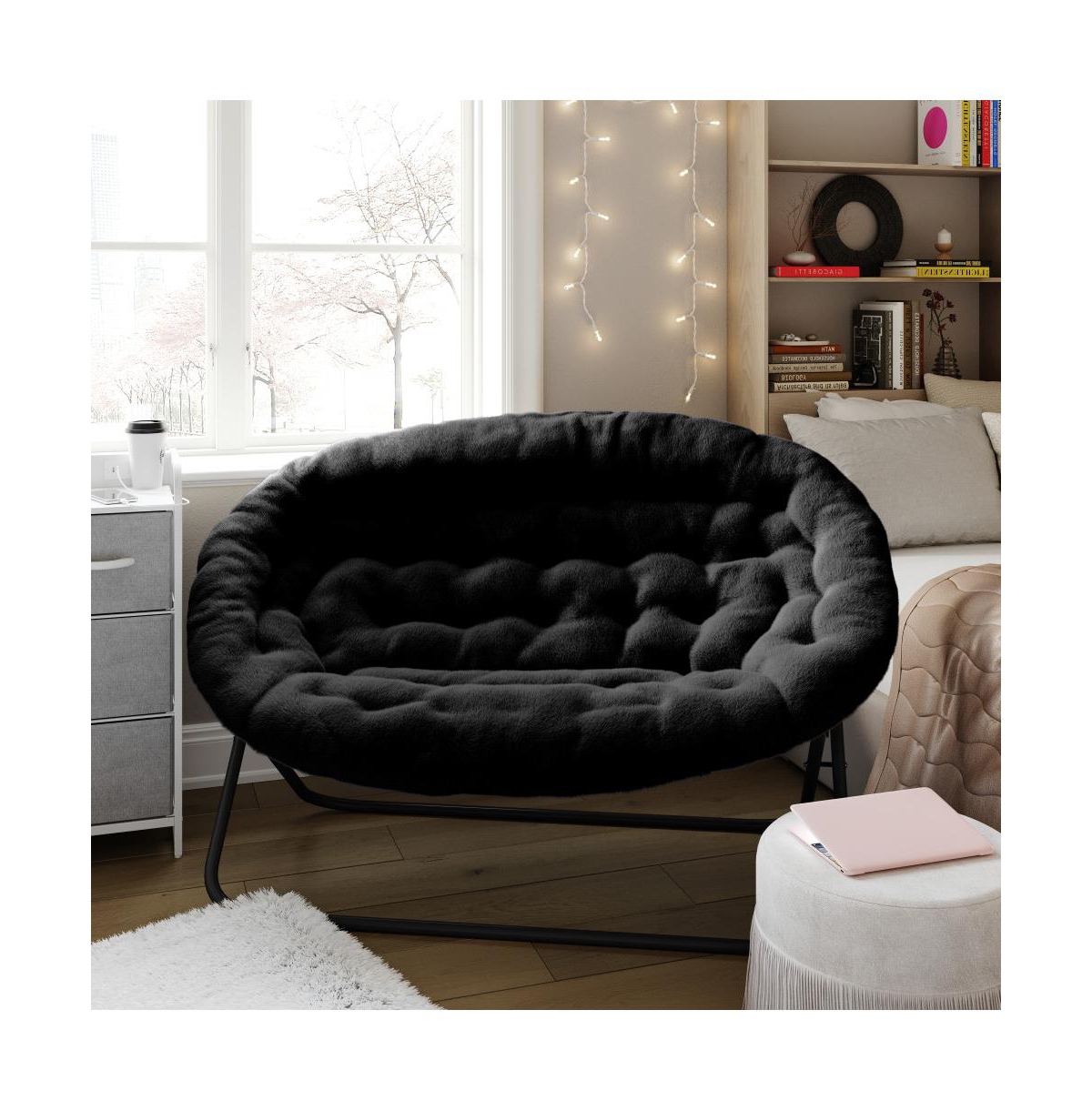 Click here for Janey Folding Double Saucer Chair With Steel Frame... prices