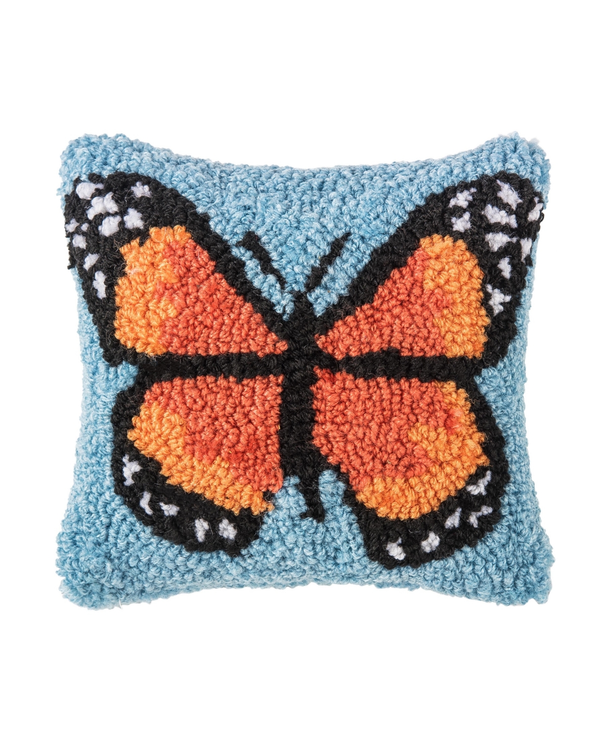 Click here for 8 x 8 Monarch Butterfly Hooked Small Petite Throw... prices