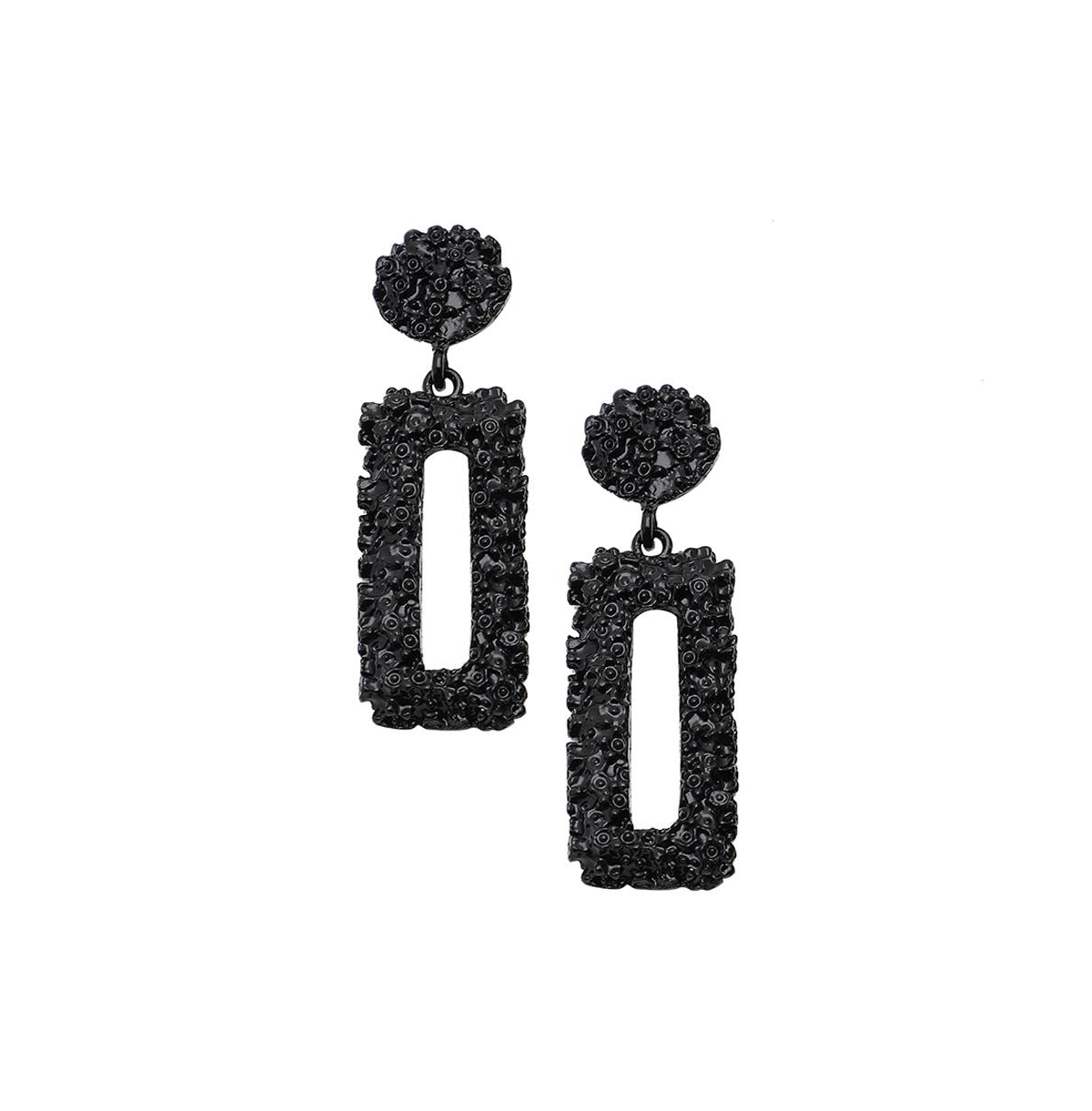 Click here for Sohi Womens Corroded Drop Earrings - Black prices