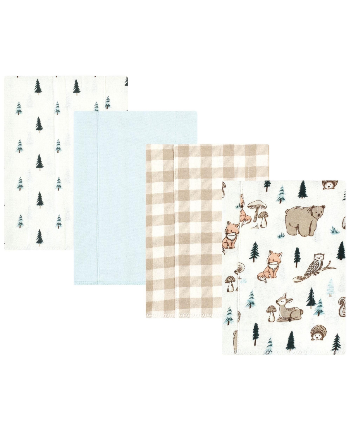 Click here for Hudson Baby Boys Soft 4Pk Cotton-Poly Flannel Burp... prices