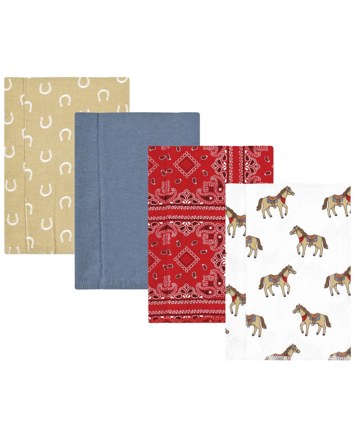 Click here for Hudson Baby Boys Soft 4Pk Cotton-Poly Flannel Burp... prices