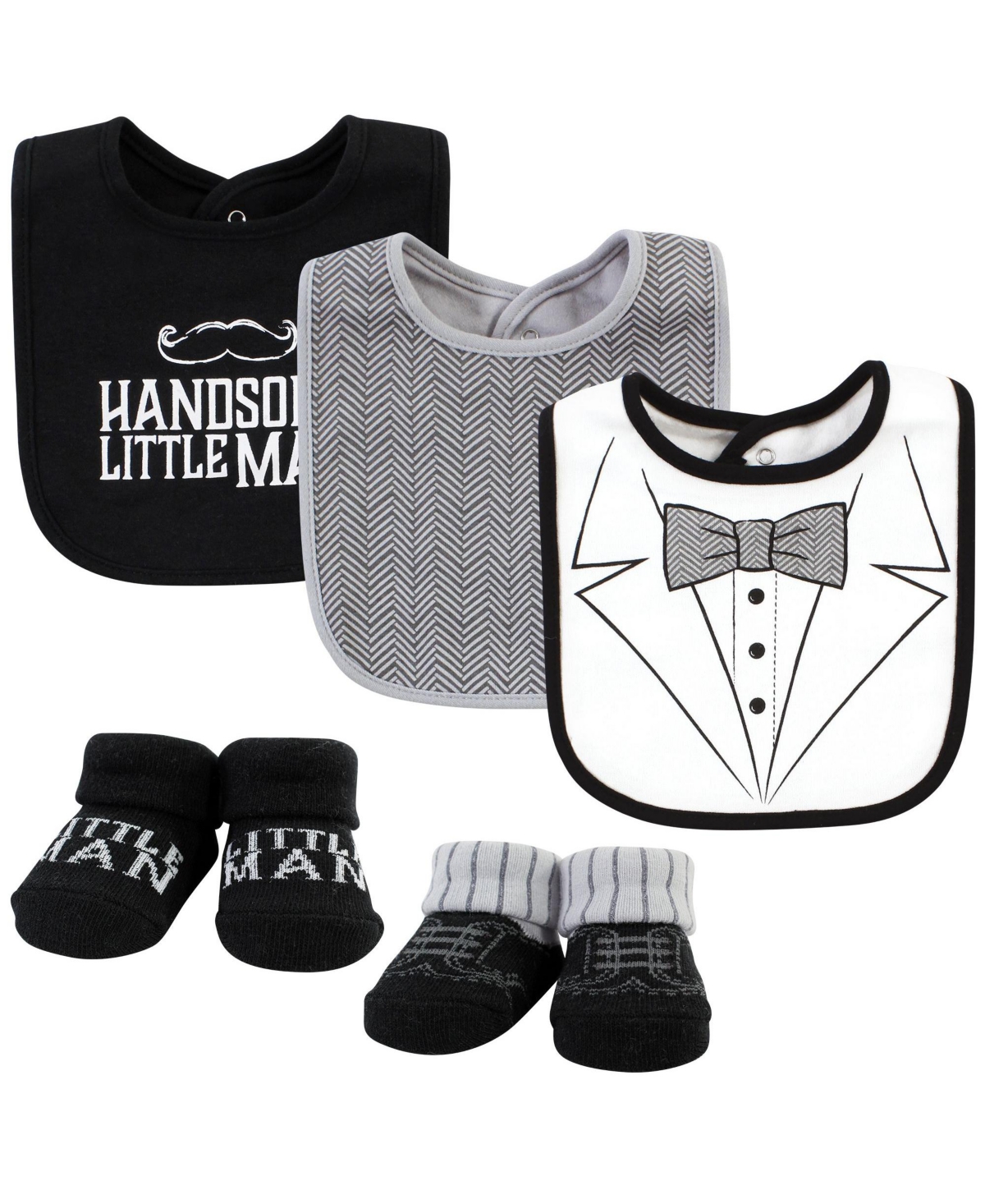 Click here for Hudson Baby Boys Essential 5-Piece Bib & Sock Coll... prices