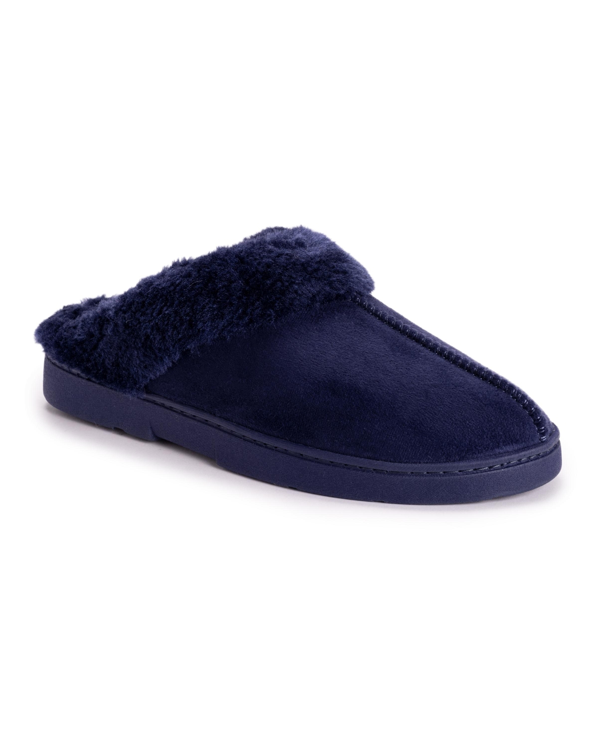 Click here for Muk Luks Womens Faux Suede Clog - Royal blue prices