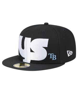 New Era Men's Black Tampa Bay Rays Checkered Undervisor 59FIFTY Fitted ...