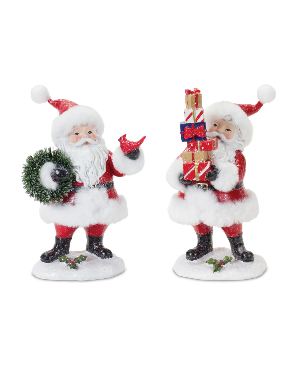 Click here for Slickblue Fluffy Santa Figurine (Set of 2) - Red prices