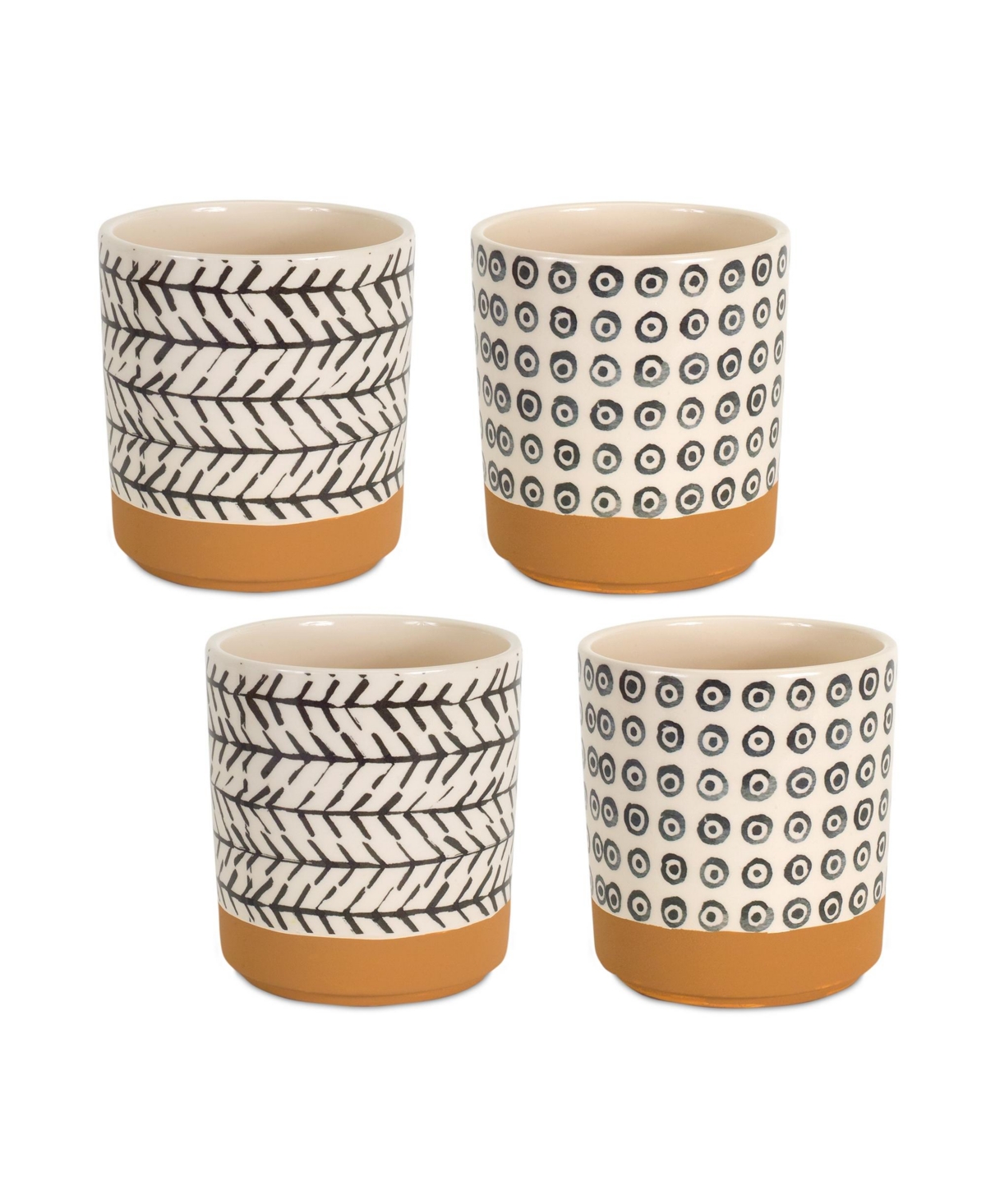 Click here for Slickblue Geometric Patterned Pot With Terra Cotta... prices