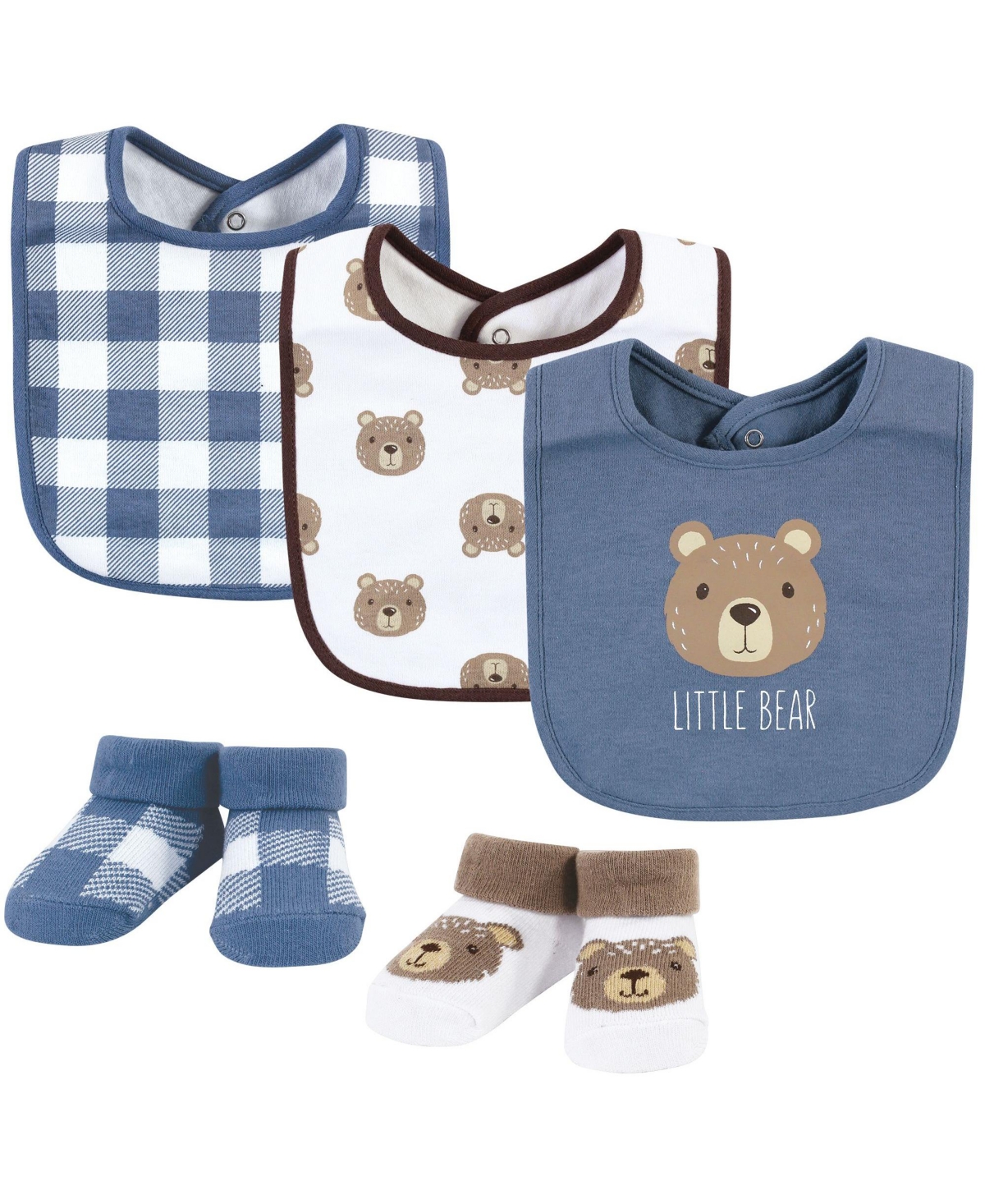 Click here for Hudson Baby Boys Essential 5-Piece Bib & Sock Coll... prices