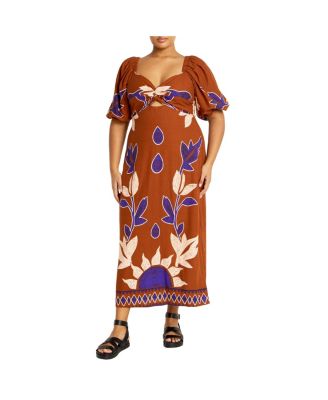 CITY CHIC Plus Size Nala Print Maxi Dress - Macy's