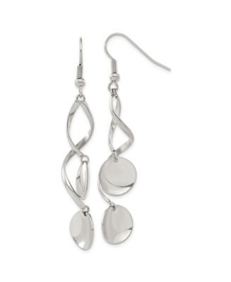 Chisel Stainless Steel Polished Twisted Shepherd Hook Earrings - Macy's