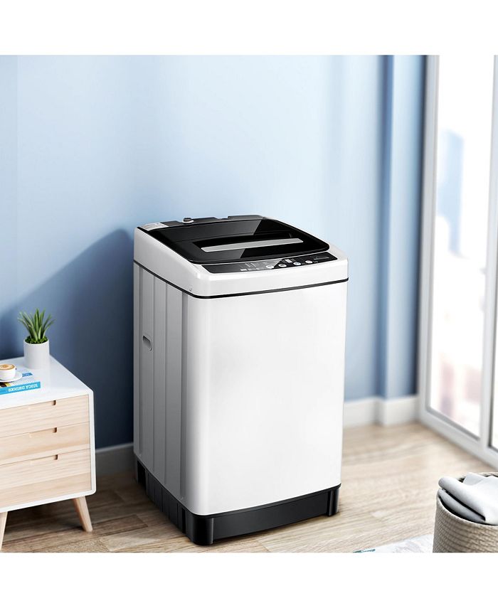 Gymax Compact Full-automatic Washing Machine Laundry Washer w/ 11 lbs ...
