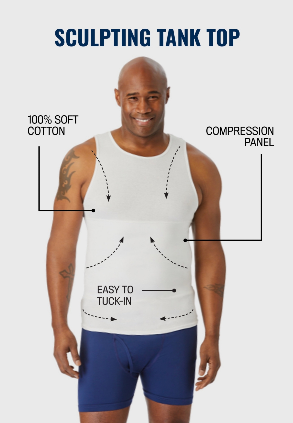 Click here for KingSize Big & Tall Sculpting Tank Top - White prices