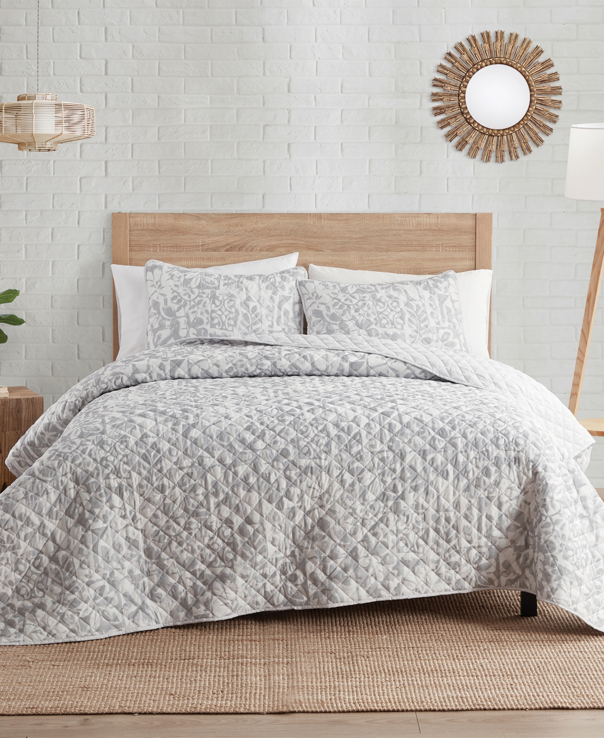 Click here for Indigo Ink Abstract 3-Pc. Quilt Set  King - Gray prices