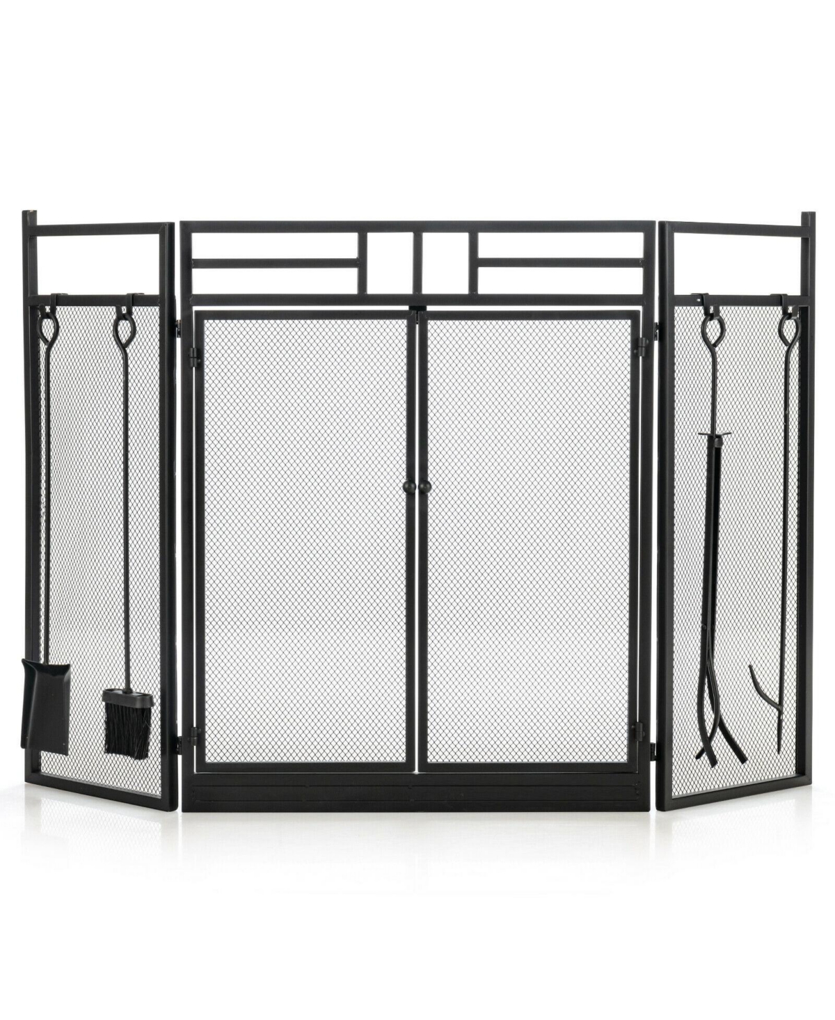 Click here for Sugift 3-Panel Folding Wrought Iron Fireplace Scre... prices