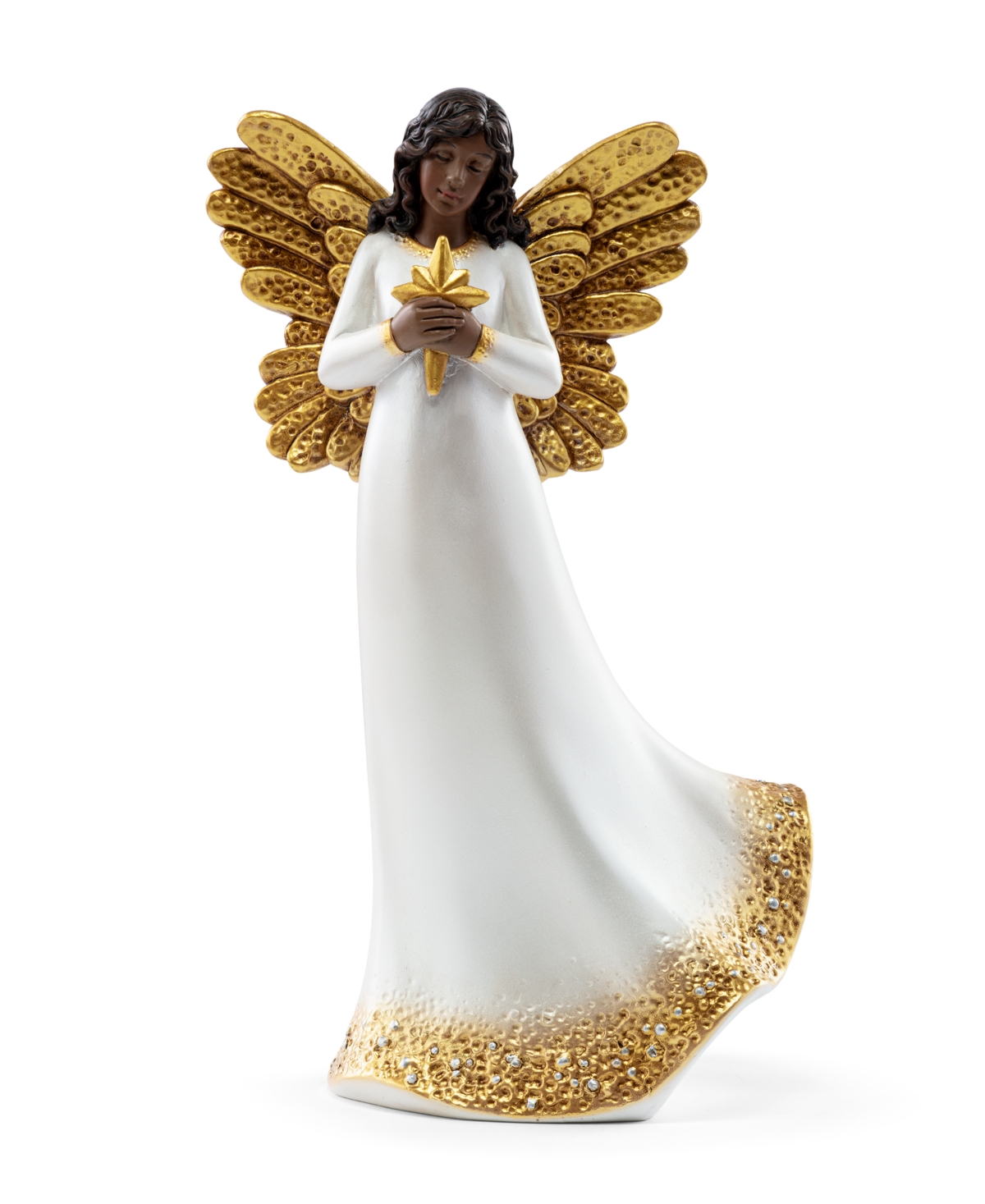 Click here for Napco African American Angel with Star - Black  Go... prices