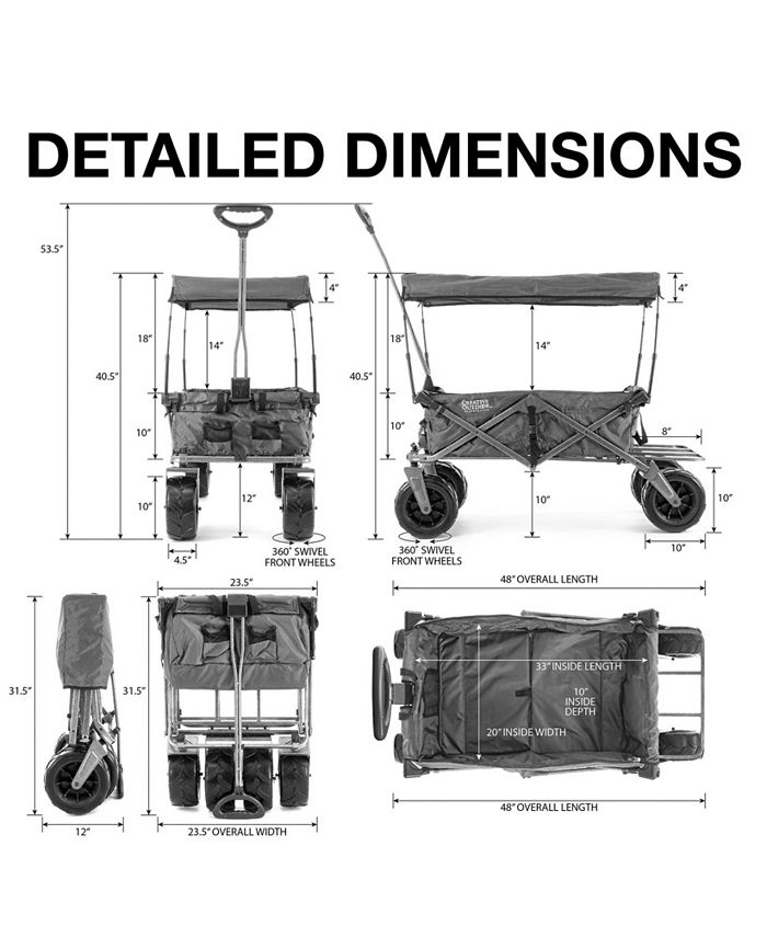 Creative Wagons XXL Beach Hauler Deluxe Utility Wagon - Black - Macy's