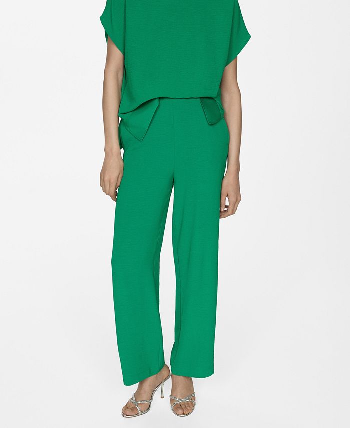 MANGO Women's Wide Leg Fluid Pants - Macy's