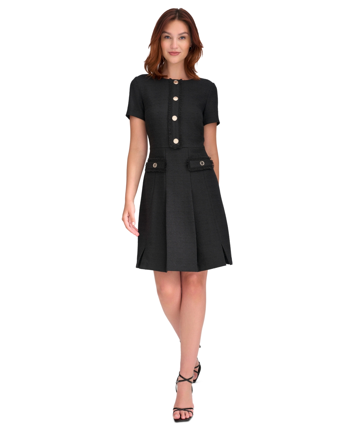 Click here for Tommy Hilfiger Womens Round-Neck Fringe-Trim Dress... prices