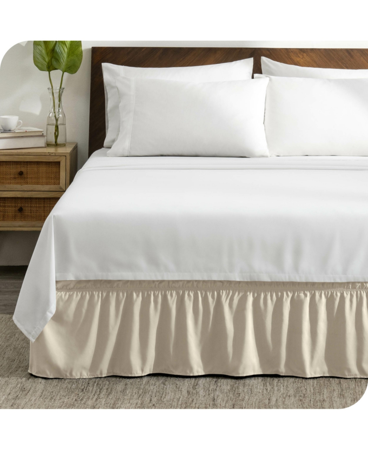 Click here for Bare Home Adjustable Wrap Around Ruffled Bed Skirt... prices