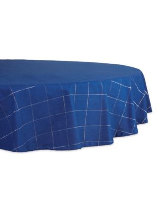 Design Imports Windowpane Tablecloth 70 Round - Macy's