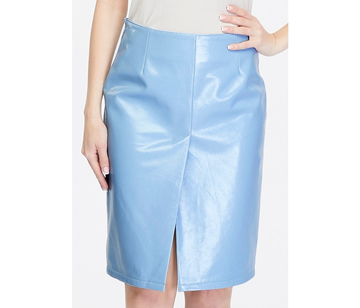 Click here for Furniq Uk Womens Leather Skirt - Blue prices