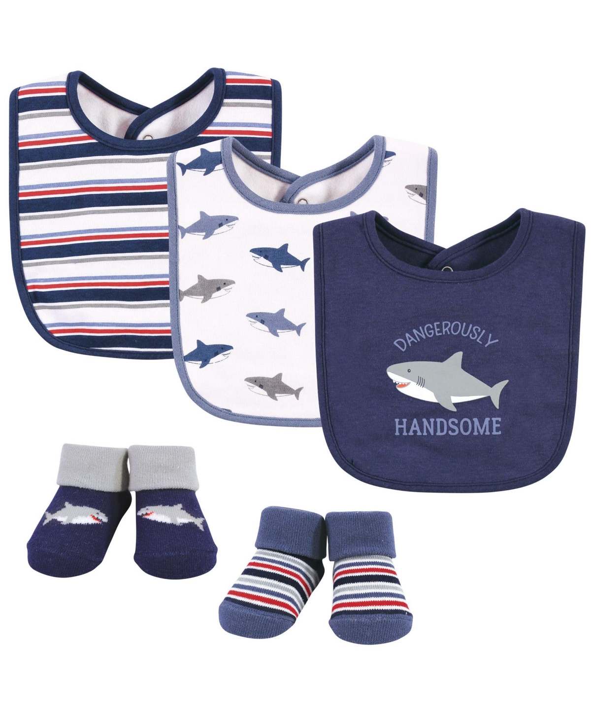 Click here for Hudson Baby Boys Essential 5-Piece Bib & Sock Coll... prices