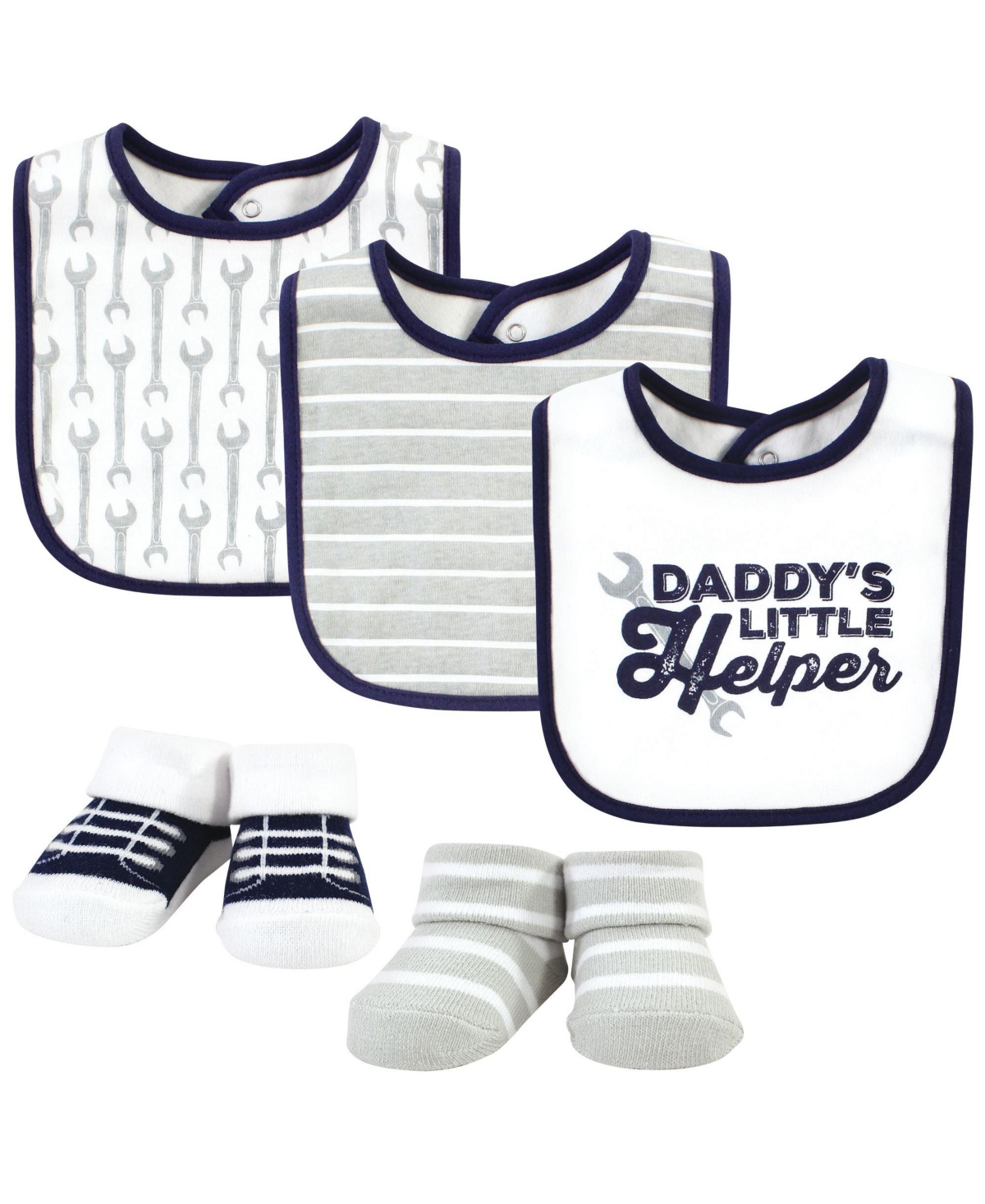 Click here for Hudson Baby Boys Essential 5-Piece Bib & Sock Coll... prices