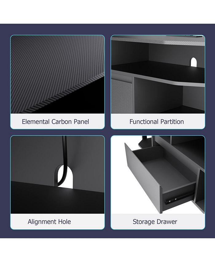 Simplie Fun Immersive PS5 Gaming Entertainment Center with RGB Lighting ...