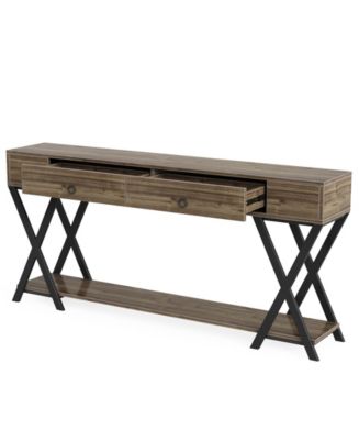 Tribesigns 71 Console Table with Storage, Large Sofa Table with Drawers ...
