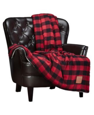 Chanasya Premium Red Cream Sherpa Plaid Throw Blanket - Soft Cozy Plush ...