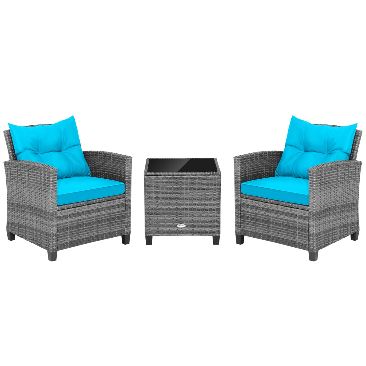 Click here for Slickblue 3 Pieces Outdoor Wicker Conversation Set... prices