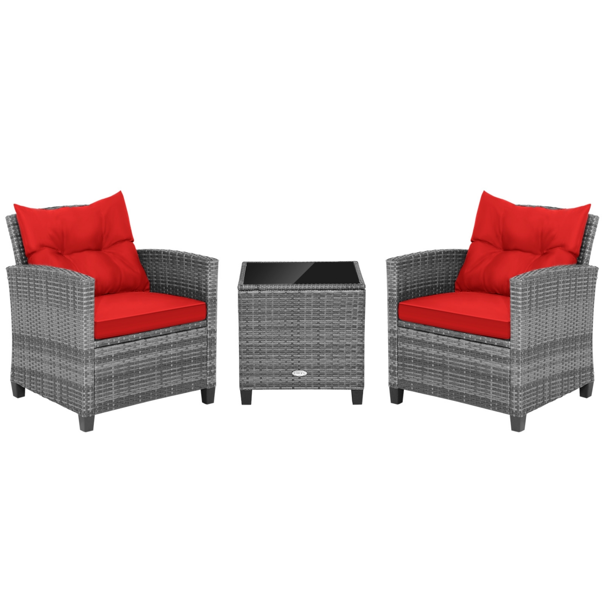 Click here for Slickblue 3 Pieces Outdoor Wicker Conversation Set... prices