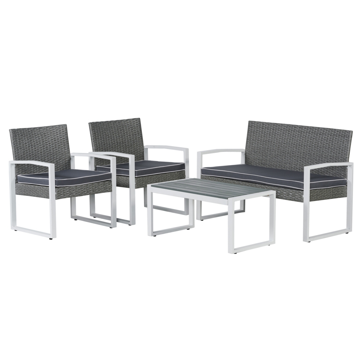 Click here for Wilder 4-Piece Modern Coastal Faux Wicker Conversa... prices